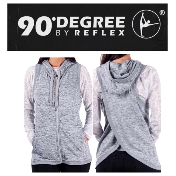 90 Degree By Reflex | Jackets & Coats | Knit Crossover Hoodie Vest Xs ...